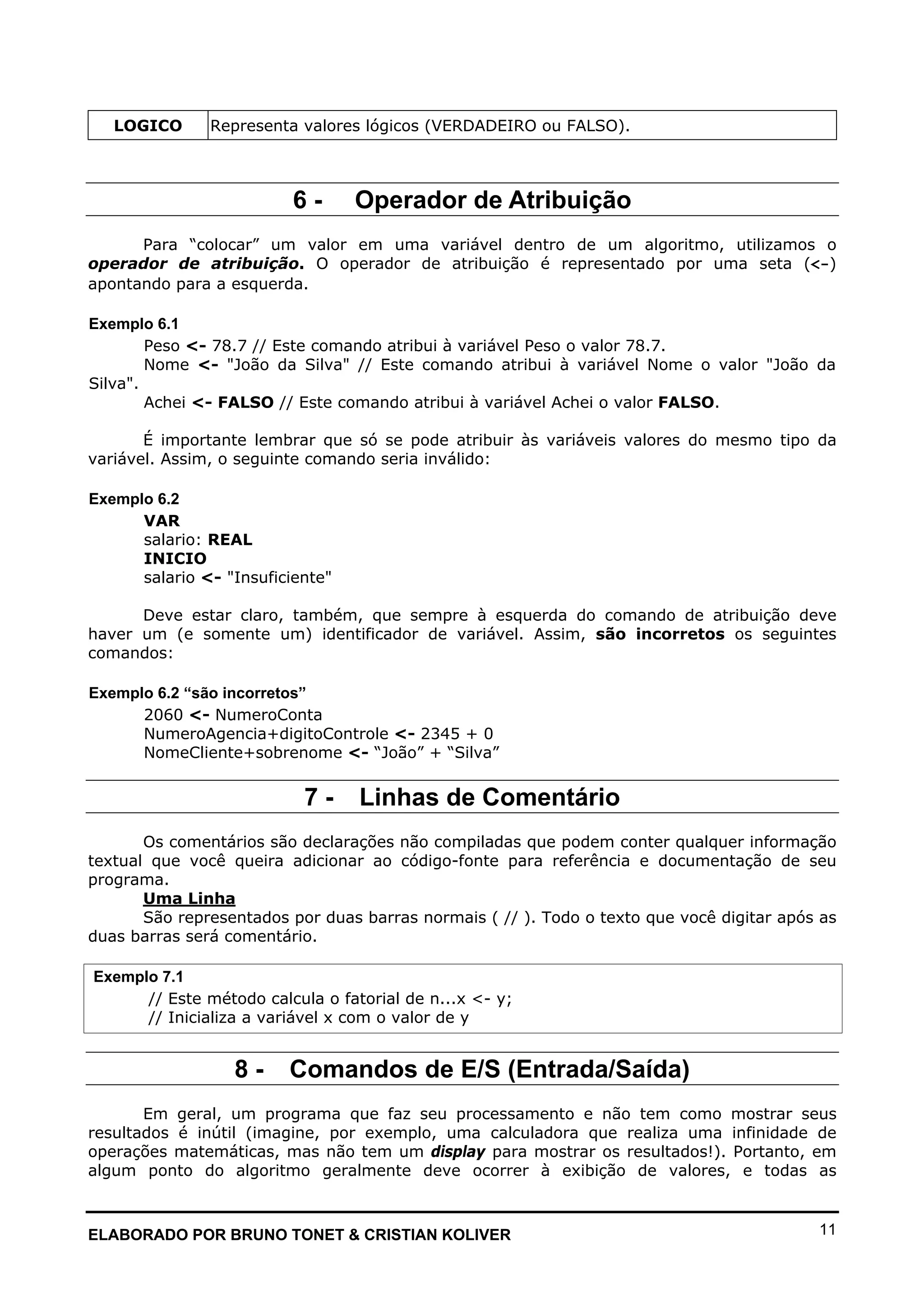 Algoritmos visualg | PDF