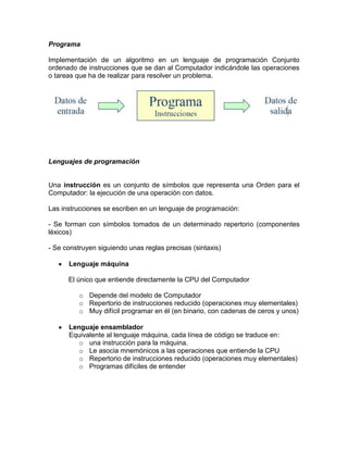 Algoritmos, programas, compiladores y lenguajes de programacion | DOCX