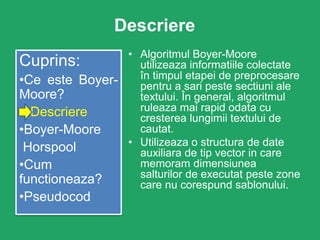 Algoritmul Boyer-Moore | PPT