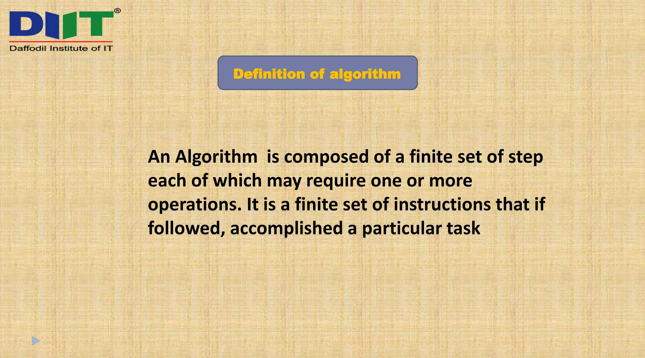 Algorothm, | PPT