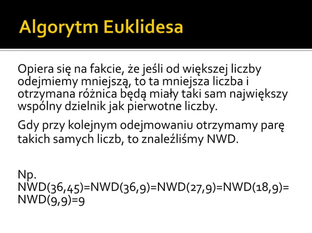 Algorytm Euklidesa | PPTX