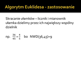 Algorytm Euklidesa | PPTX