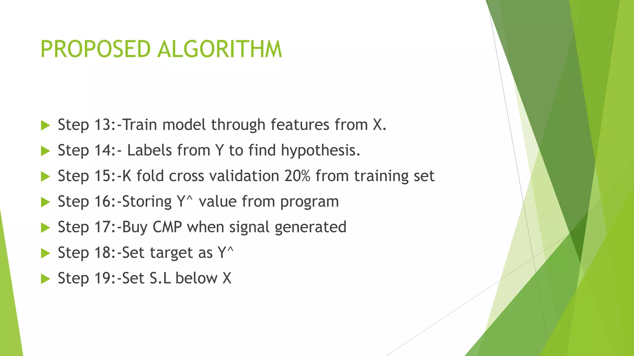 Algo trading with machine learning ppt | PPTX