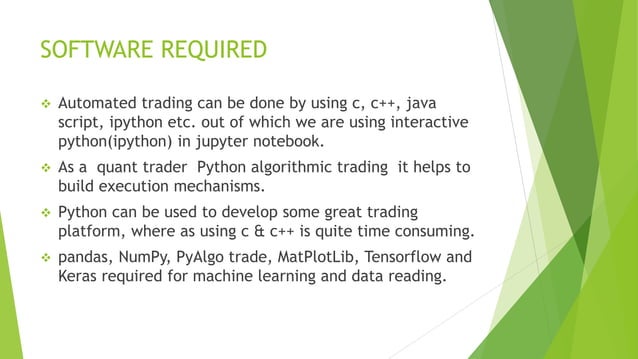 Algo trading with machine learning ppt | PPTX