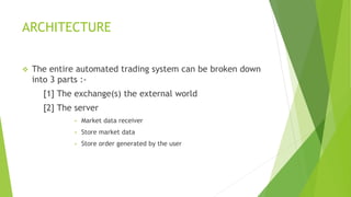 Algo trading with machine learning ppt | PPTX