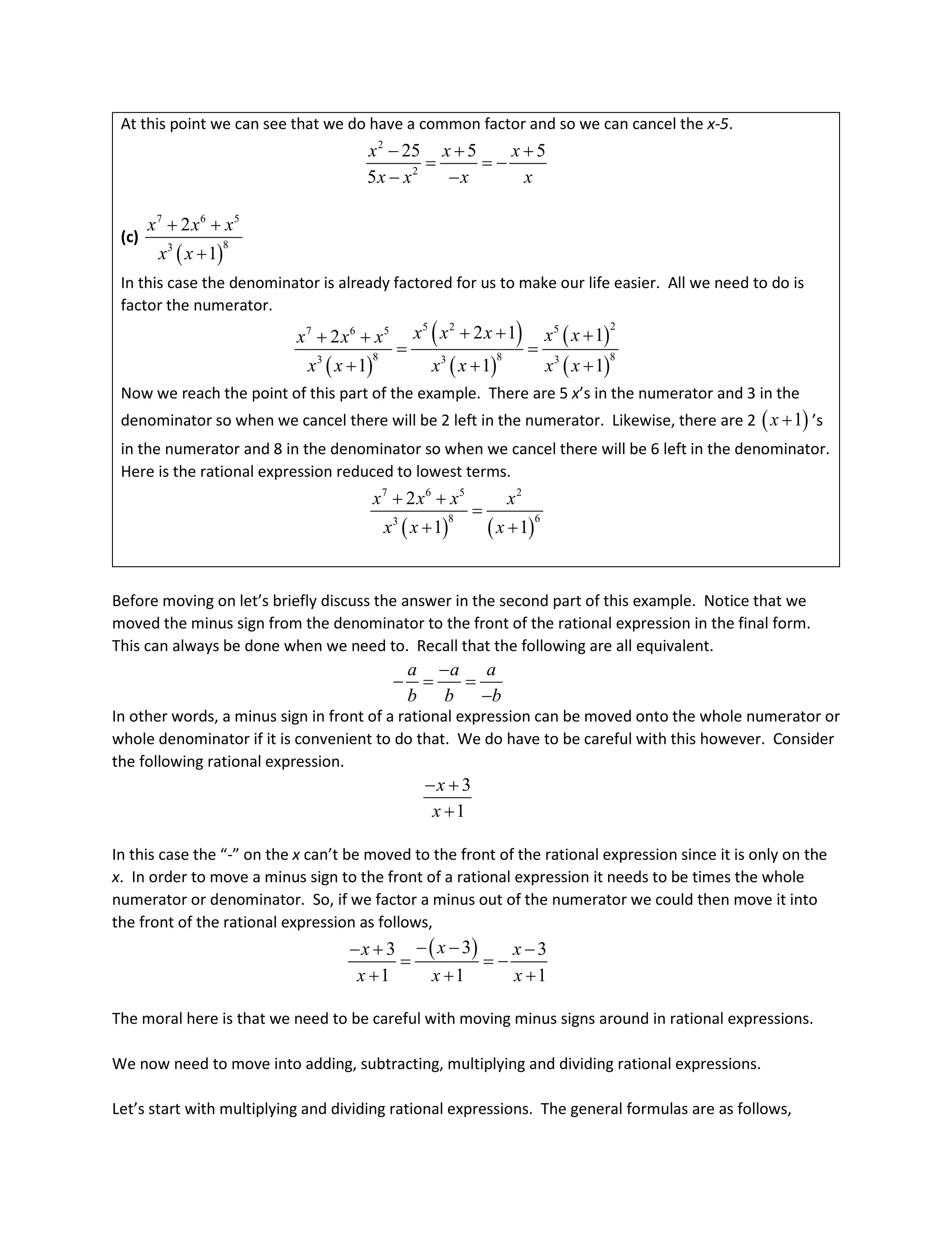 rational expressions | PDF
