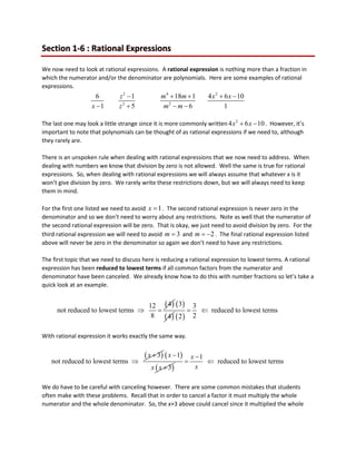 rational expressions | PDF