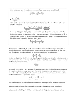 rational expressions | PDF