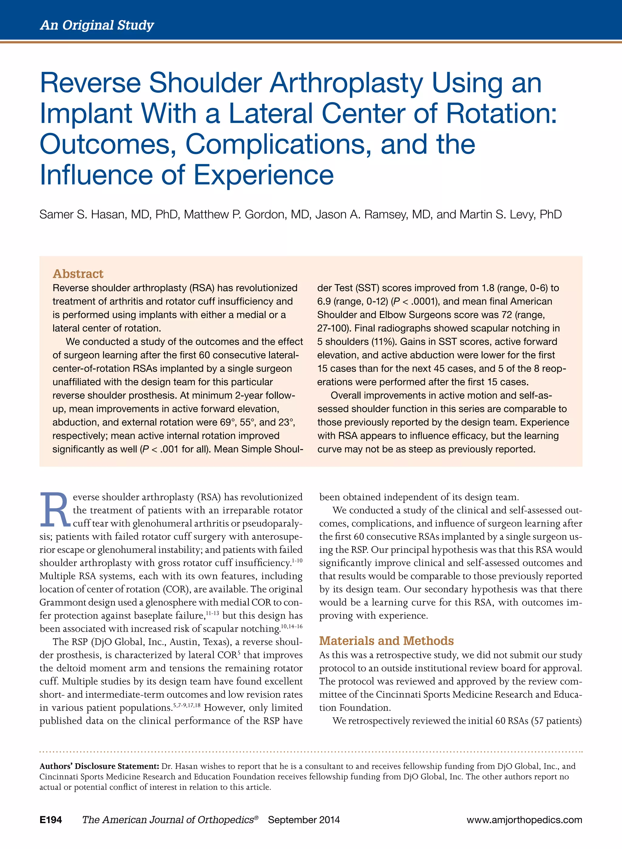Reverse shoulder arthroplasty using an implant with a lateral center of ...