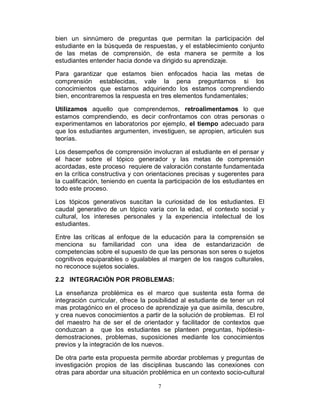 Algunas formas de integración curricular para la reorga | PDF