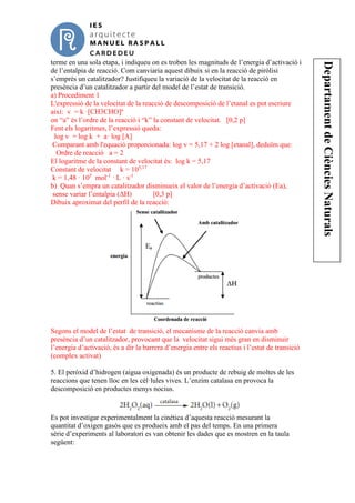 Alguns problemes de cinètica química. Amb respostes | PDF