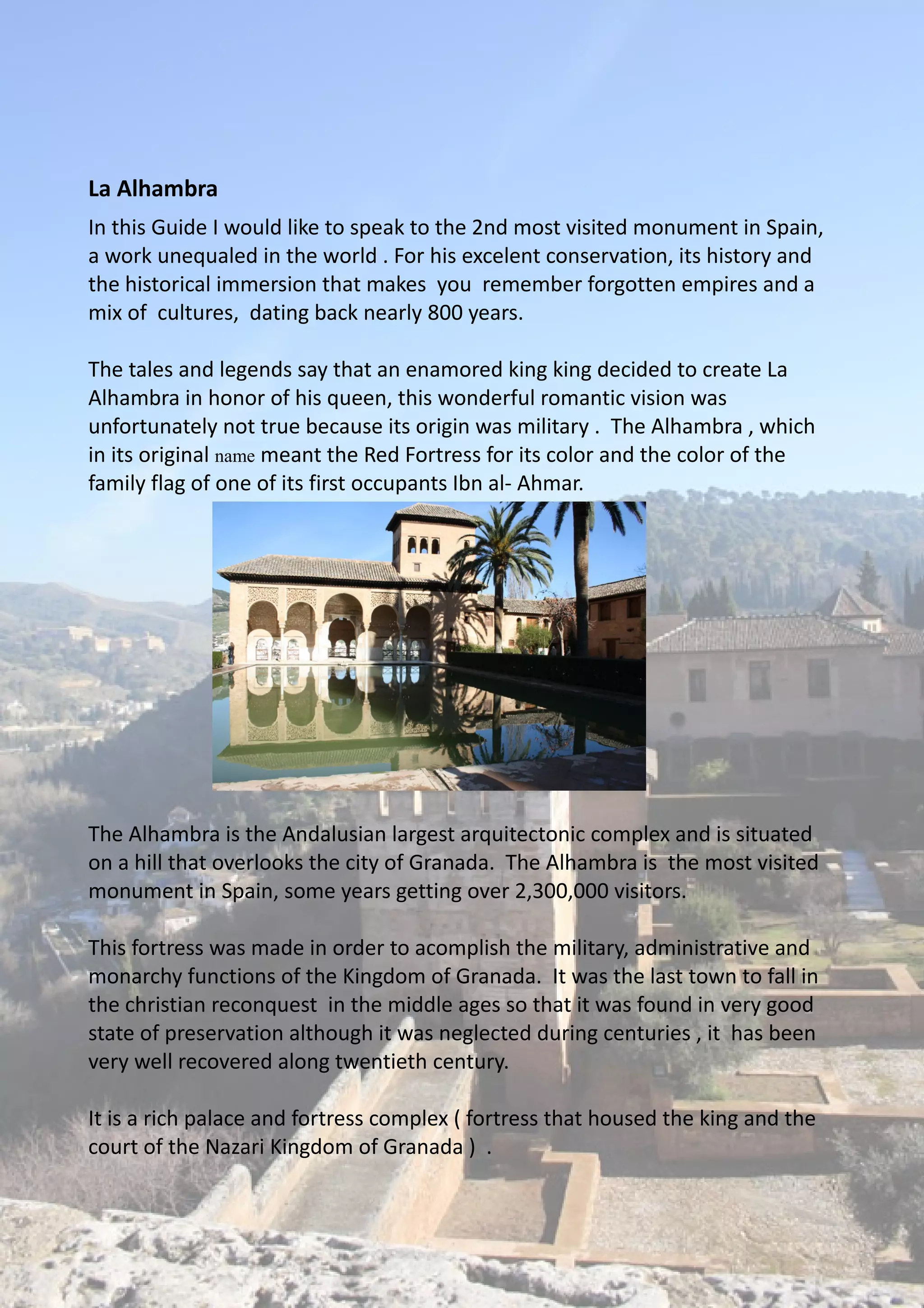 Presentation of Alhambra of granada | PDF