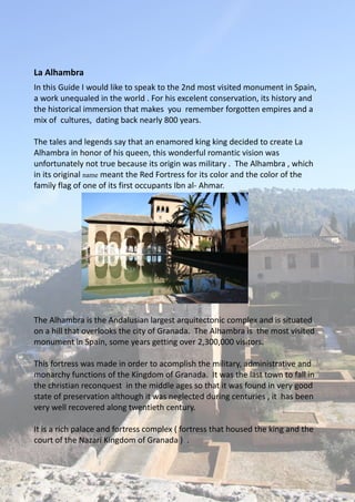 Presentation of Alhambra of granada | PDF