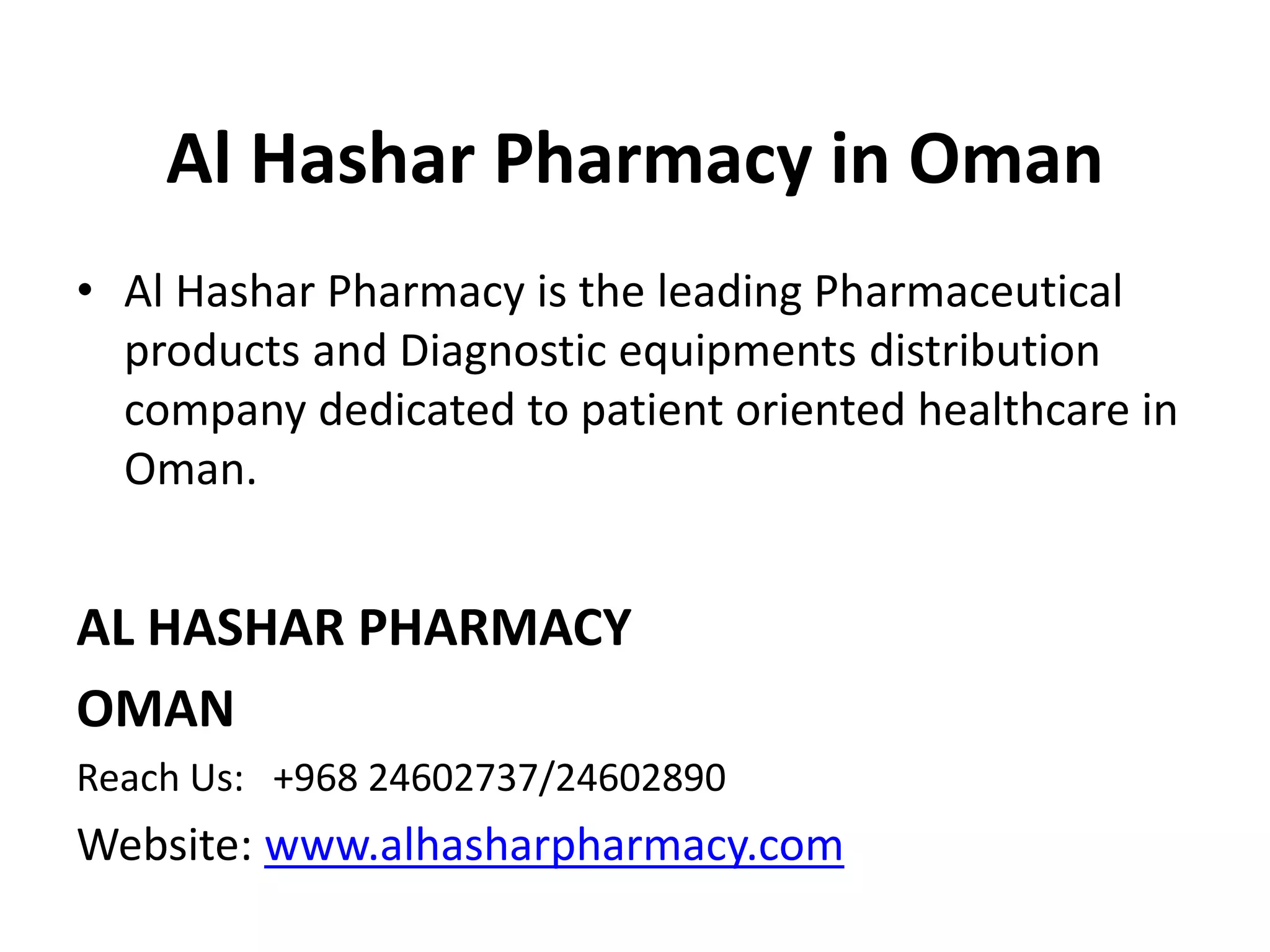 Alhashar pharmacy | PPTX