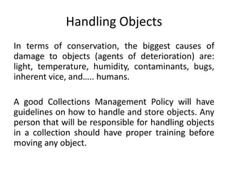 Alhfam 2010 handling and storing objects | PPTX