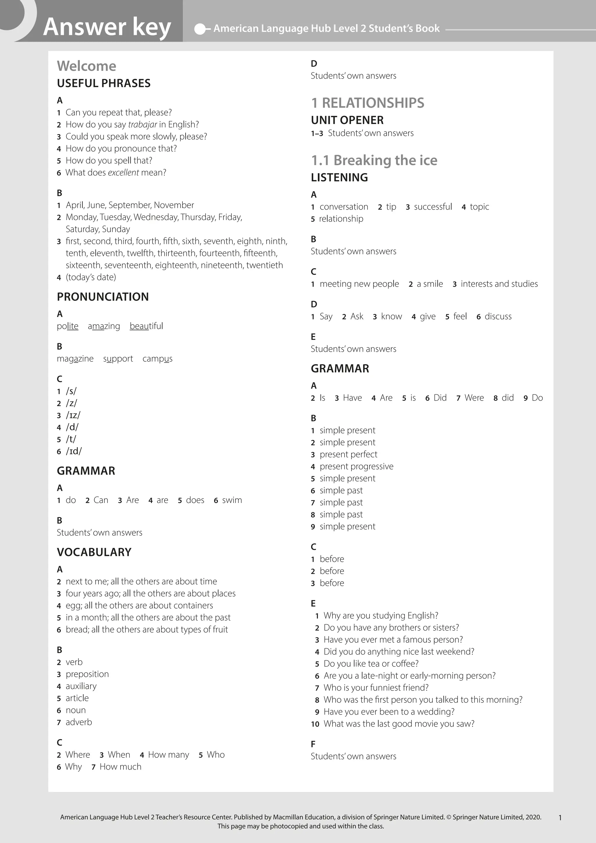 AMERICAN LANGUAGE HUB_Level2_Student'sBook_Answerkey.pdf