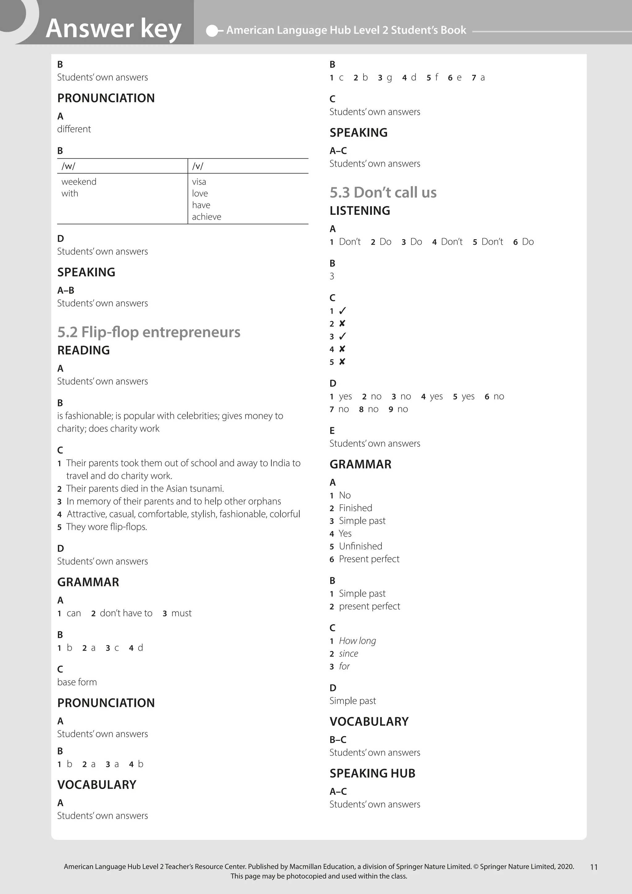AMERICAN LANGUAGE HUB_Level2_Student'sBook_Answerkey.pdf