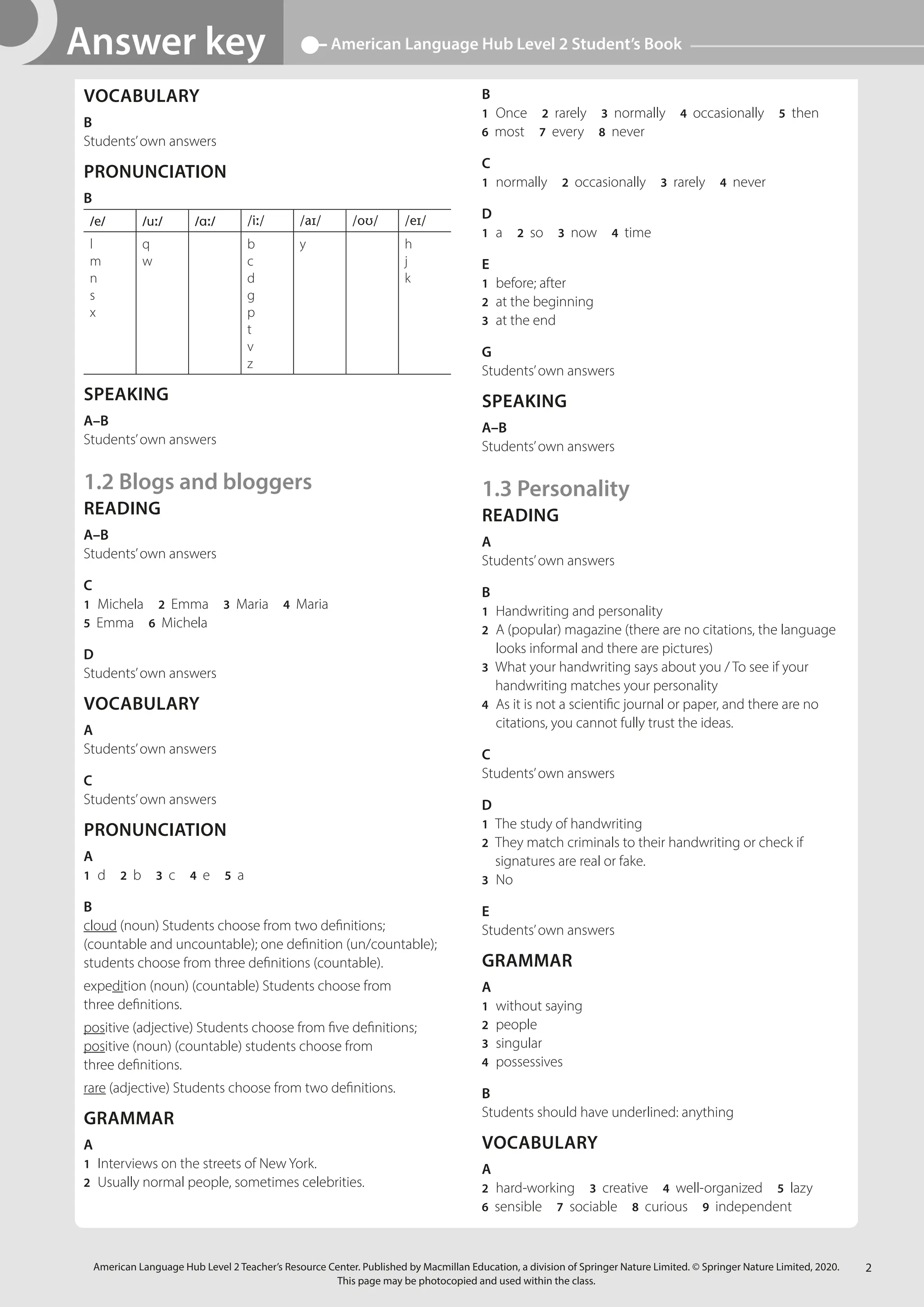 AMERICAN LANGUAGE HUB_Level2_Student'sBook_Answerkey.pdf