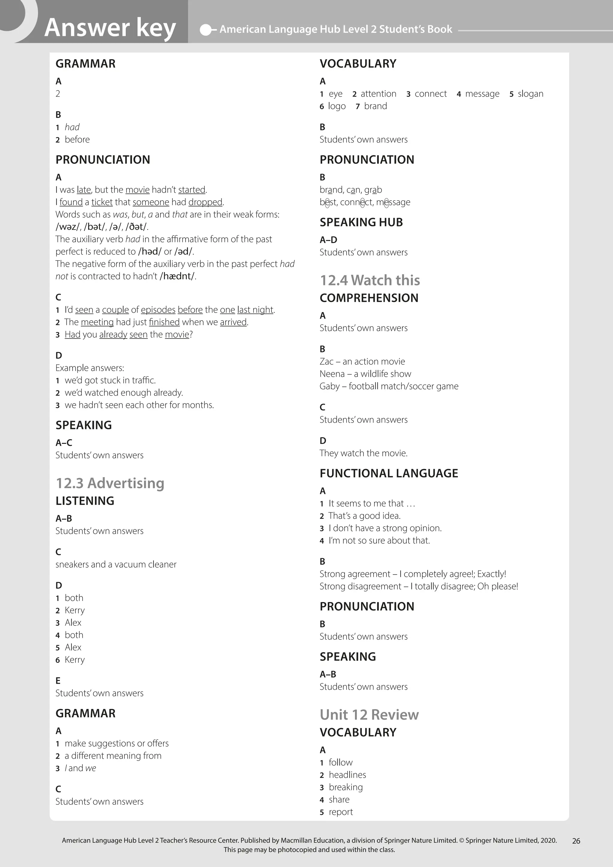 AMERICAN LANGUAGE HUB_Level2_Student'sBook_Answerkey.pdf
