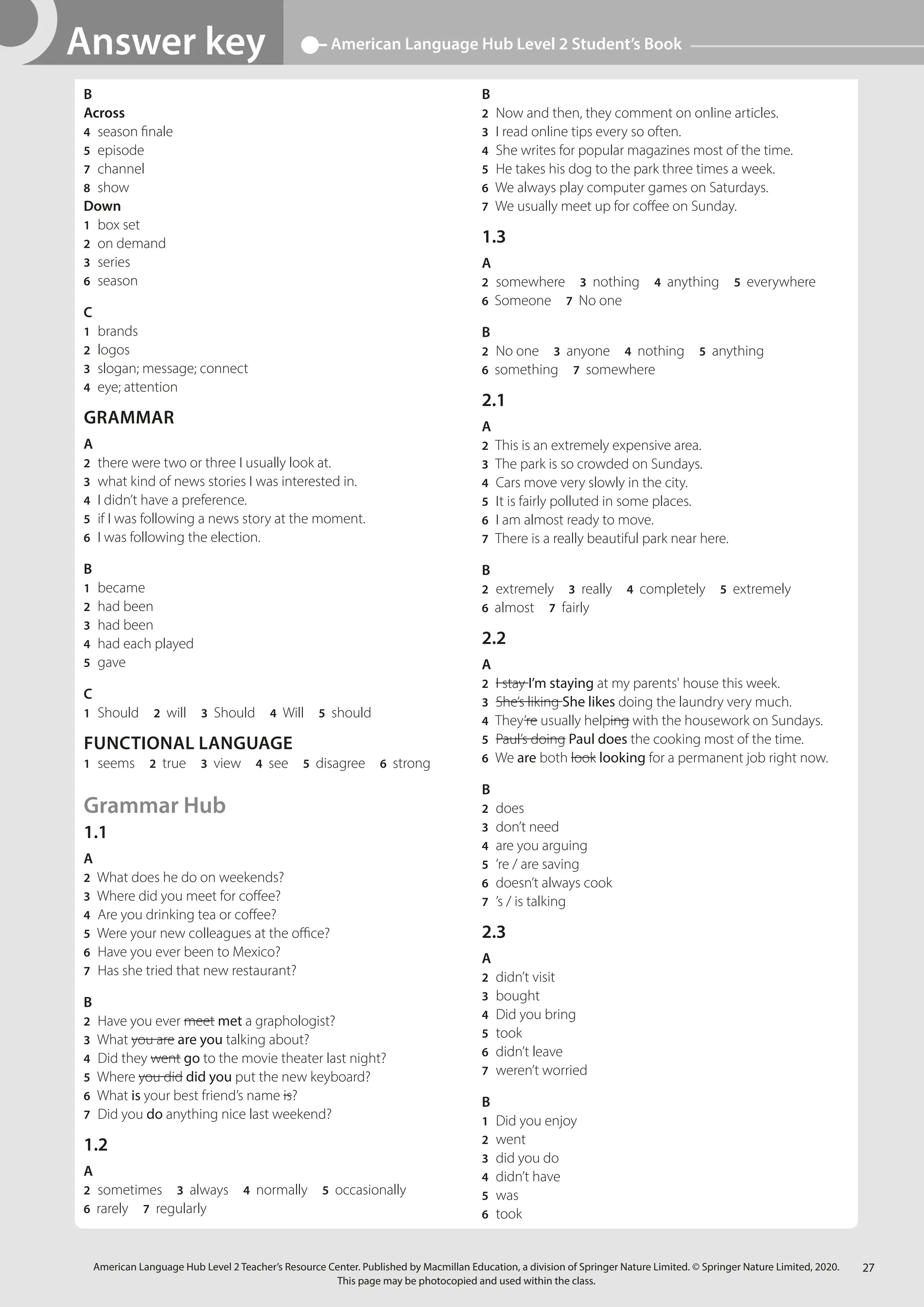 AMERICAN LANGUAGE HUB_Level2_Student'sBook_Answerkey.pdf