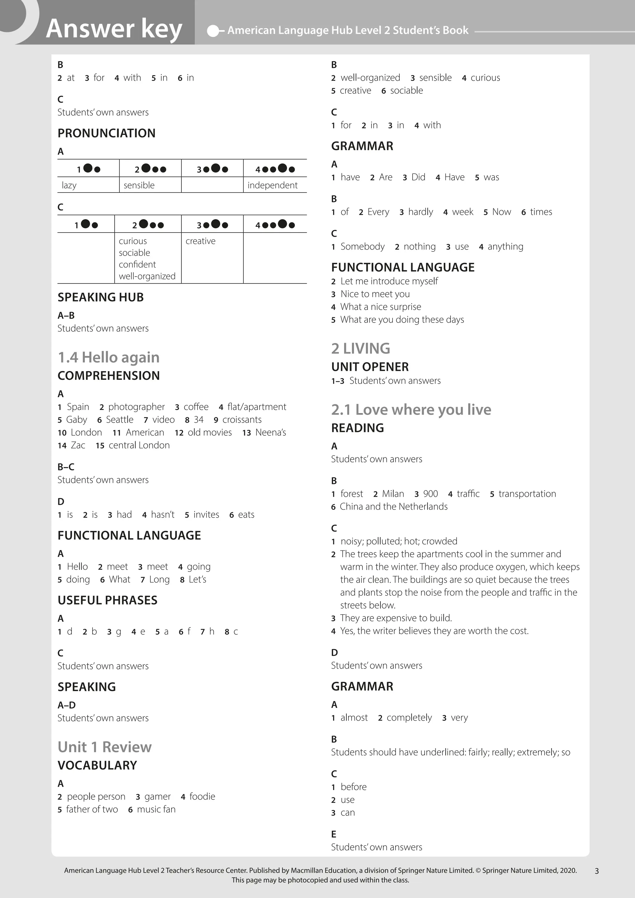 AMERICAN LANGUAGE HUB_Level2_Student'sBook_Answerkey.pdf