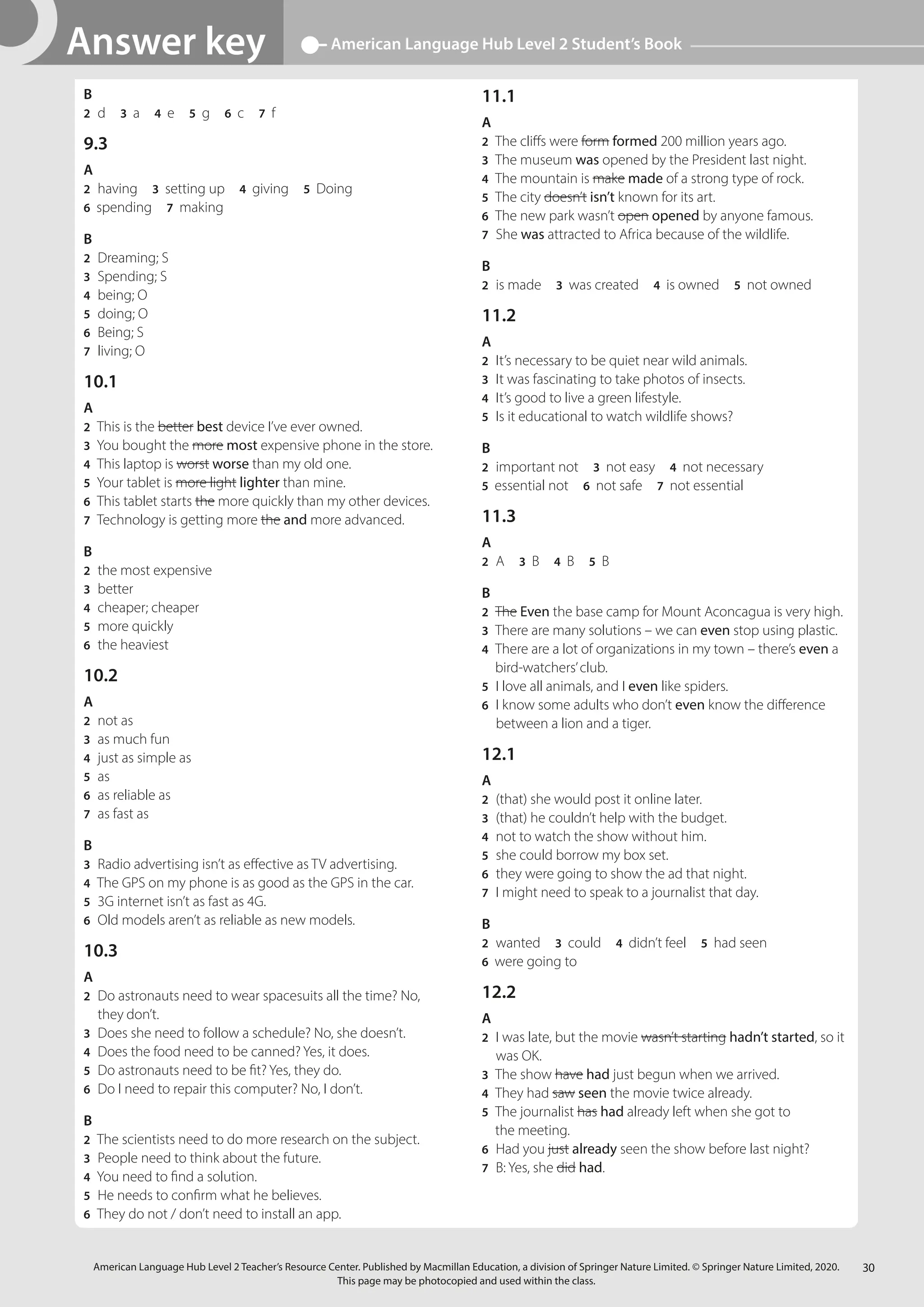 AMERICAN LANGUAGE HUB_Level2_Student'sBook_Answerkey.pdf