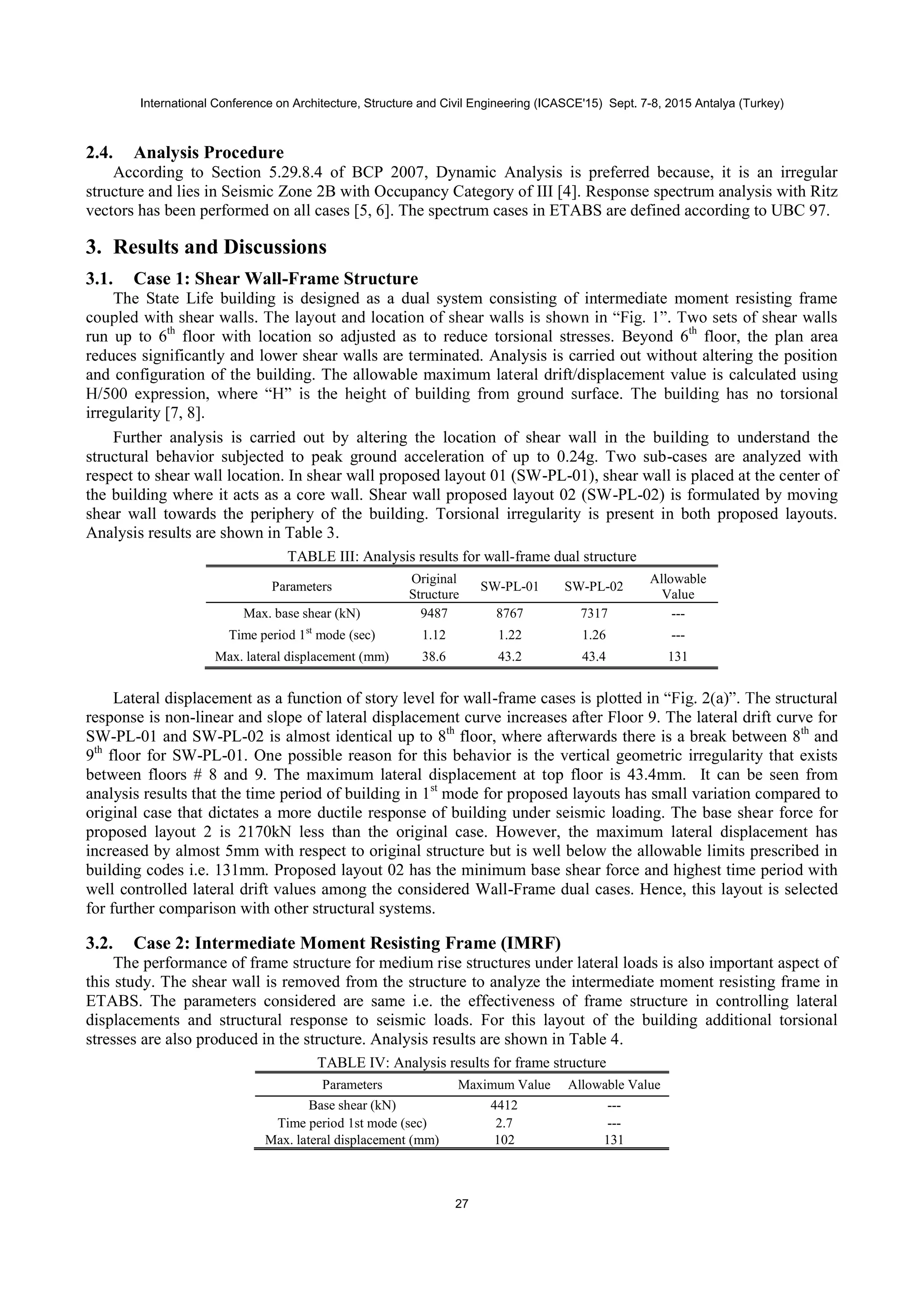 Linear Dynamic Analysis of Different Structural Systems for Medium Rise ...