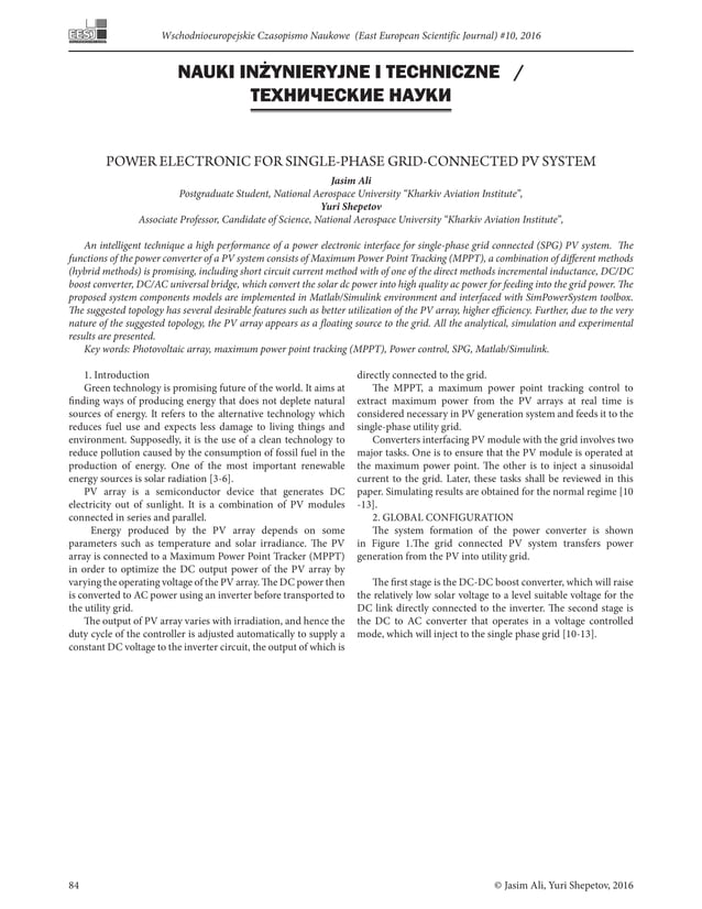 Power Electronic for Single-Phase Grid-Connected PV System. | PDF