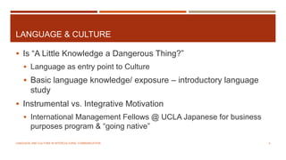 Language and Culture in Intercultural Communication | PPTX