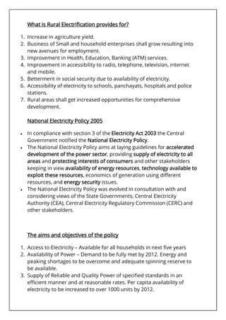 Rural Electrification Policy for the Development. | PDF | Free Download