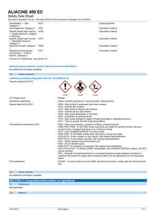 Aliacine 400 ec msds | PDF