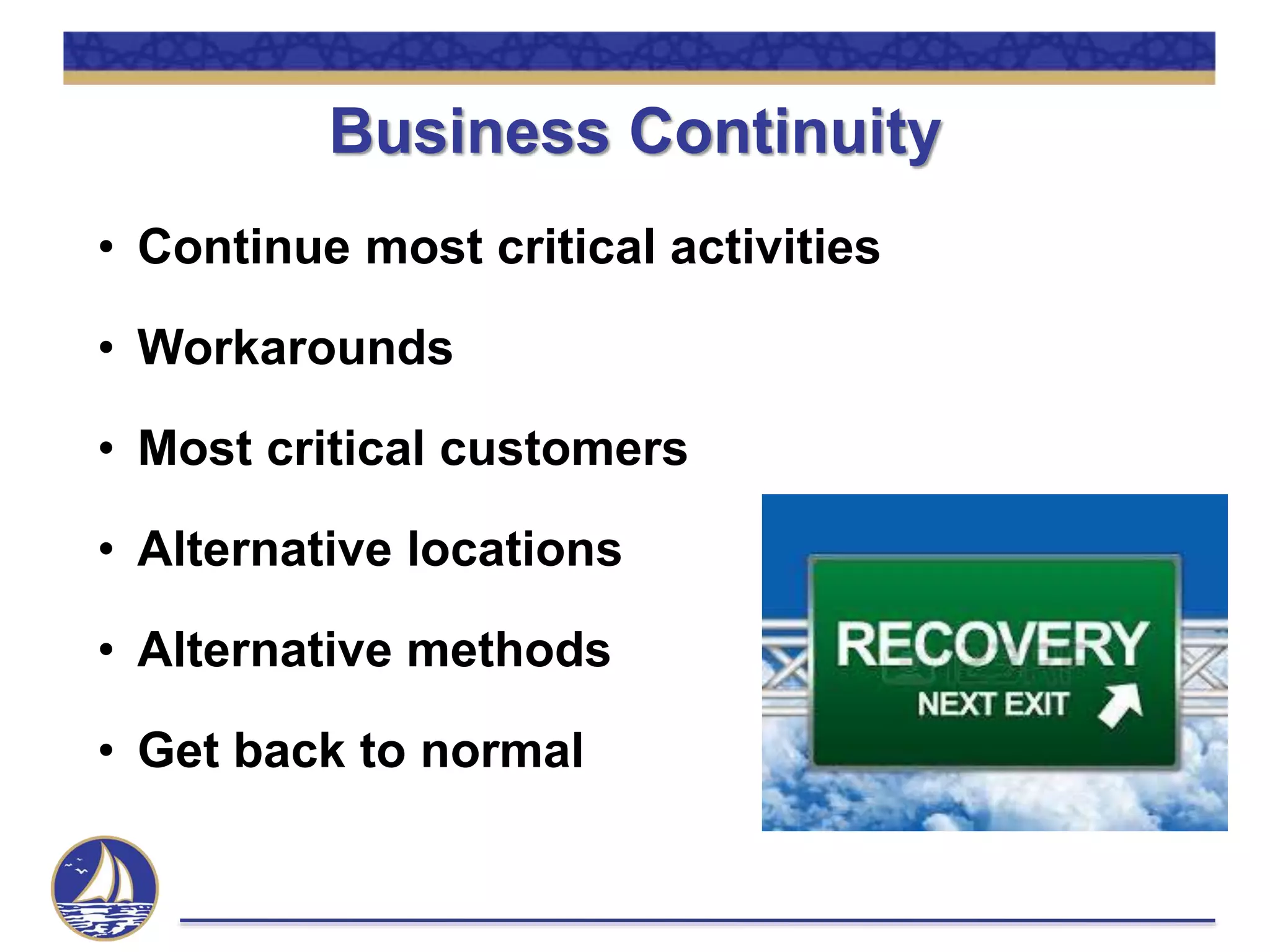 Risk and Business Continuity Management | PPTX