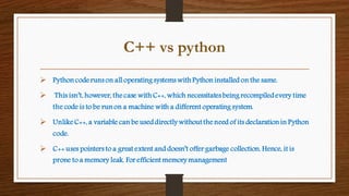 Ali alshehri c++_comparison between c++&python | PDF