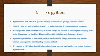 Ali alshehri c++_comparison between c++&python | PDF