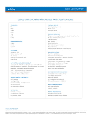 Alianza cloud voice platform data sheet | PDF