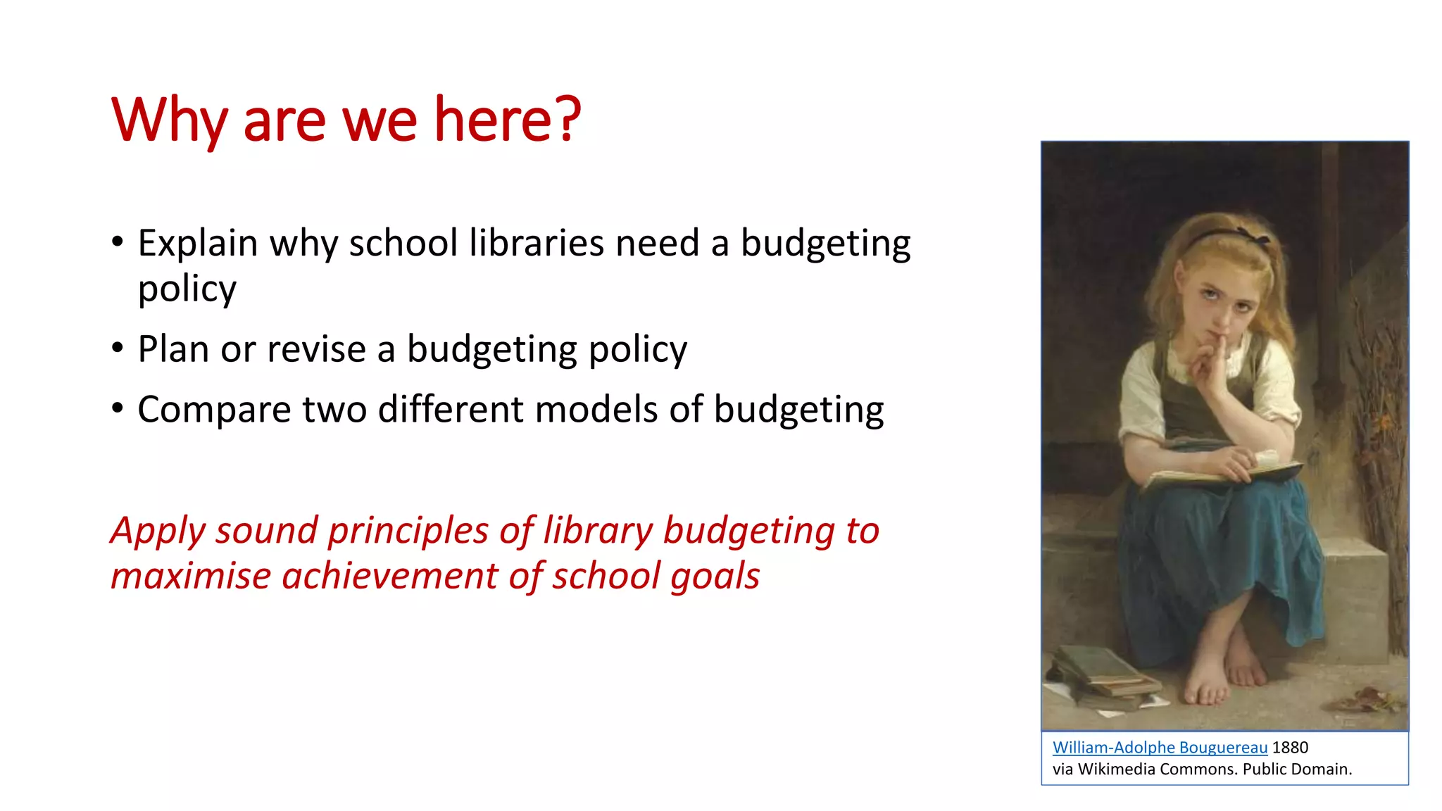 Budgeting for the school library collection | PPTX | Business and Finance