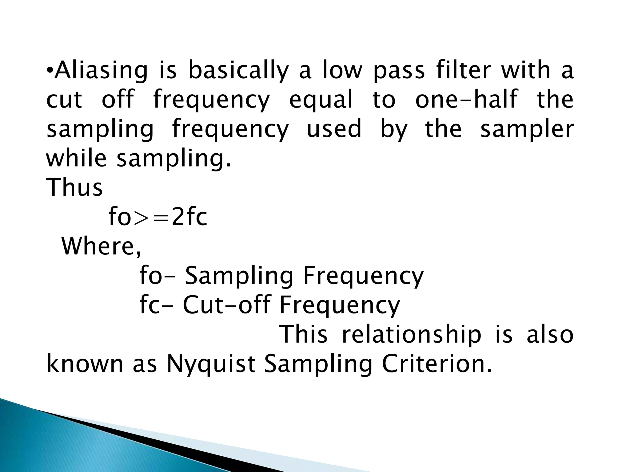 Aliasing and Antialiasing filter | PPTX