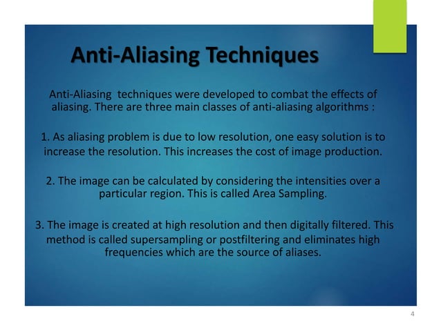 Aliasing & anti aliasing Slide | PPTX