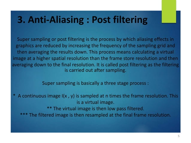 Aliasing & anti aliasing Slide | PPTX