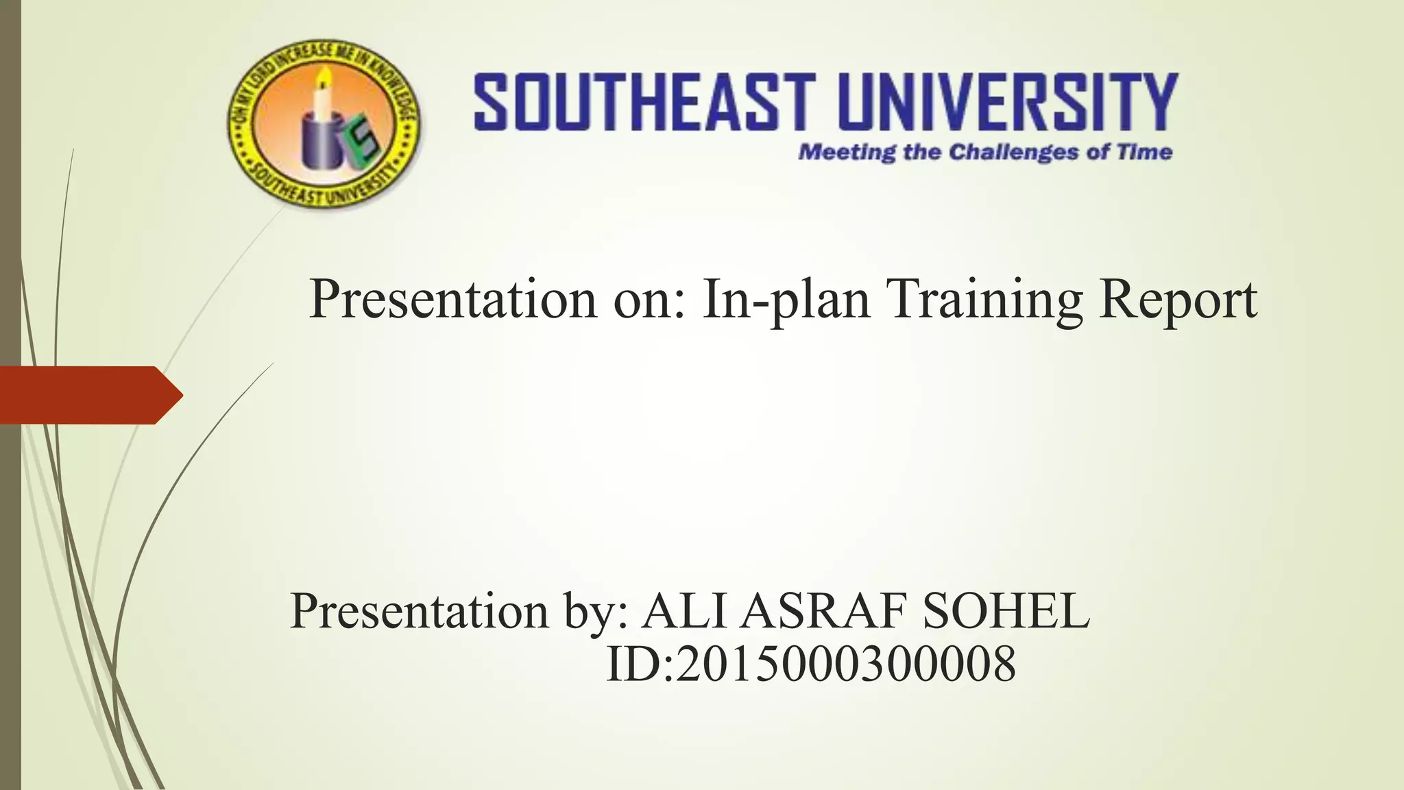 In plant training report | PPTX