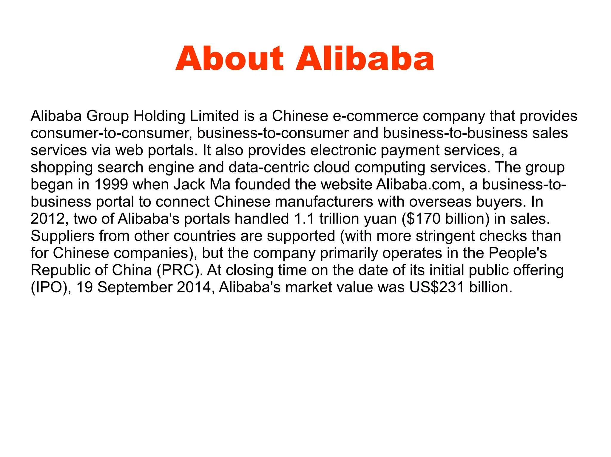 Alibaba group | PPT