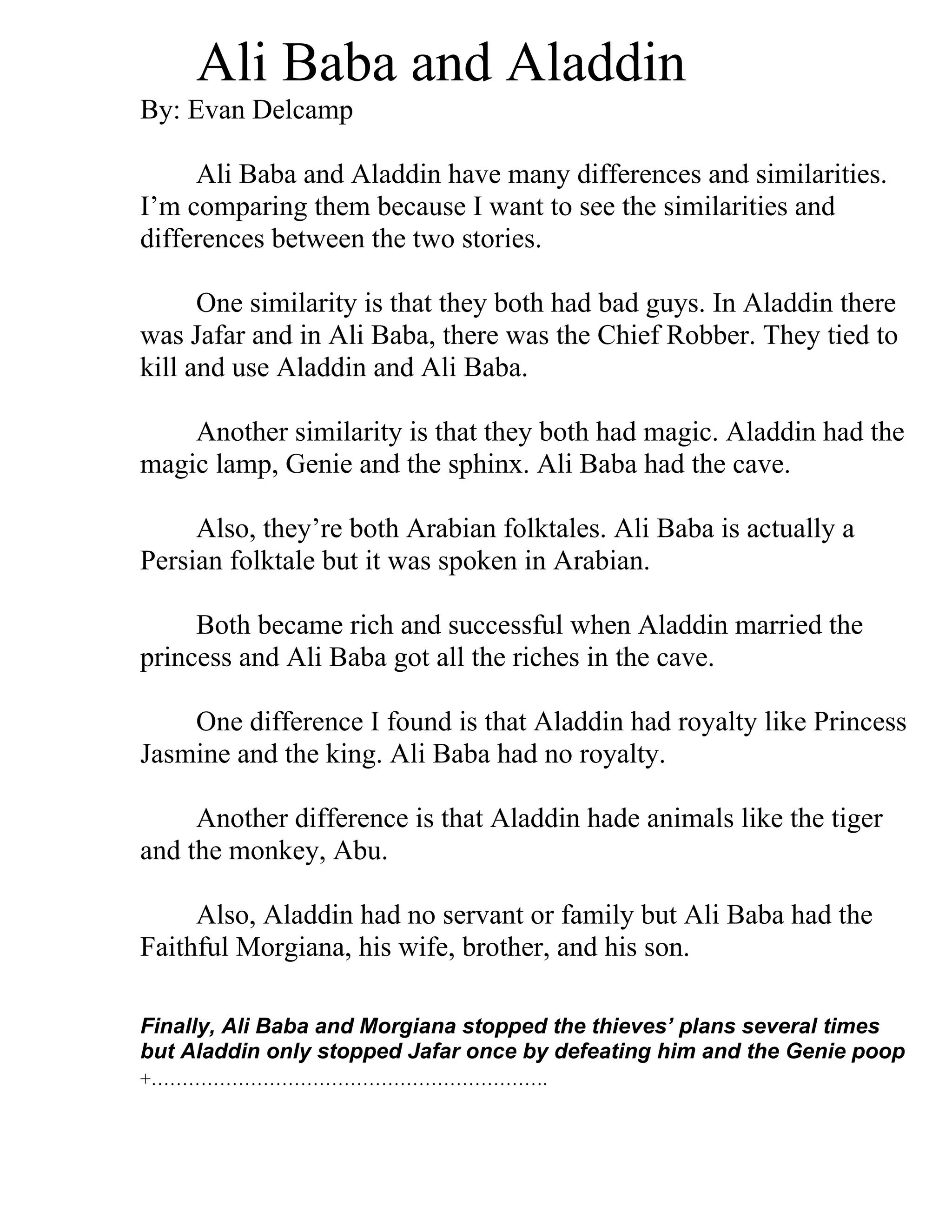 Ali baba and aladdin | PDF