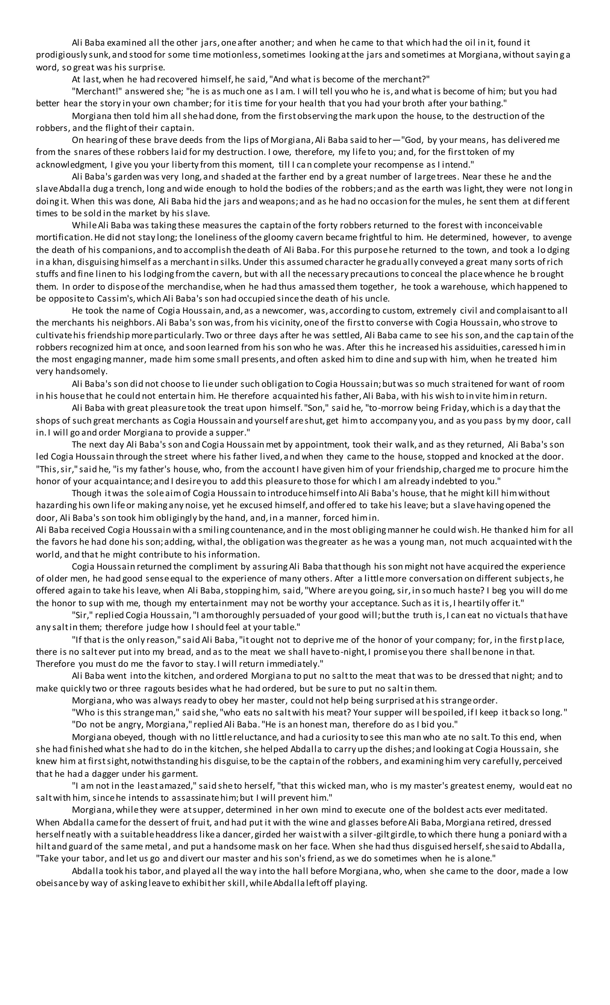 Ali baba and the forty thieves | DOCX