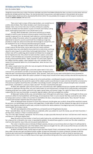 Ali baba and the forty thieves | DOCX