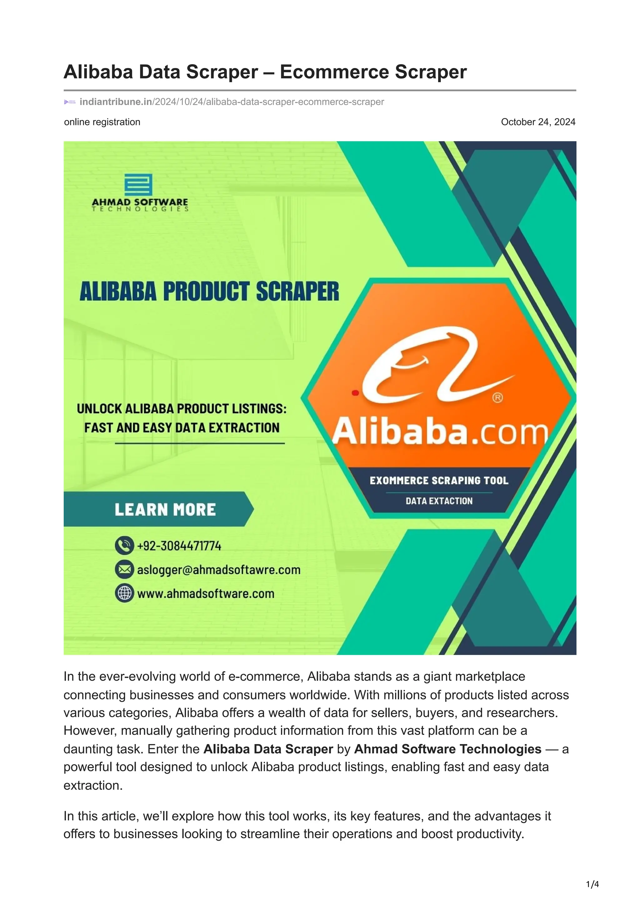Alibaba Data Scraper Ecommerce Scraper.pdf | Free Download