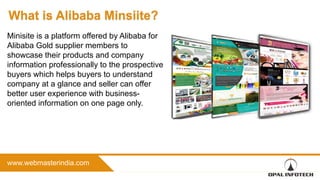 Alibaba Minisite Design - Opal Infotech | PPT