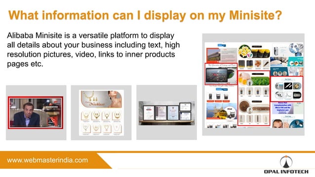 Alibaba Minisite Design - Opal Infotech | PPT