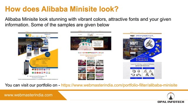 Alibaba Minisite Design - Opal Infotech | PPT