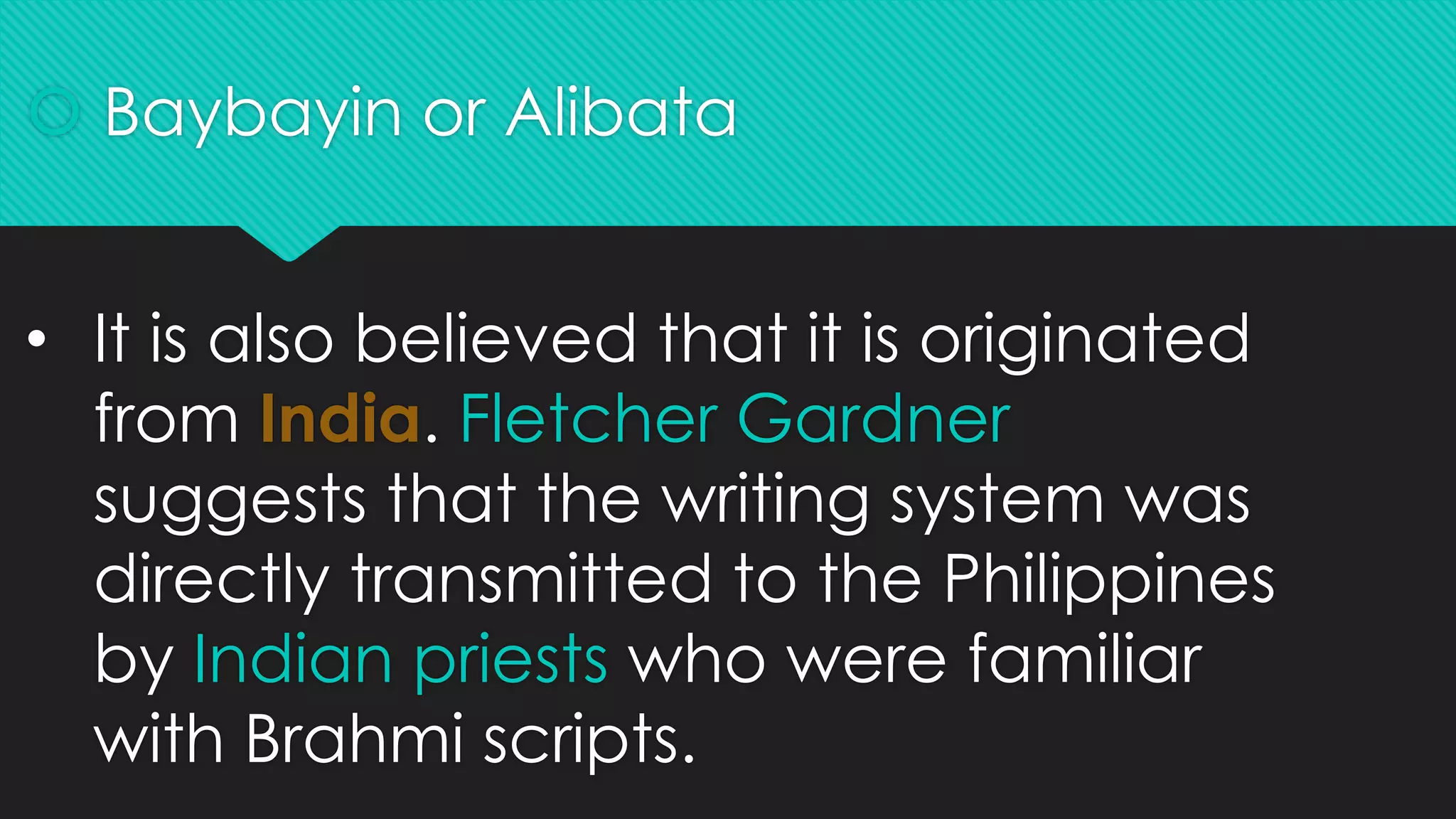 Archaic Writing Sytem: Baybayin / Alibata | PPTX