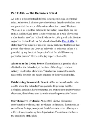 Alibi and Witness: Key Differences | PDF